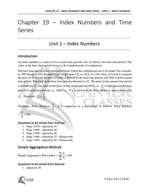 Chapter 19 Index Numbers And Time Series Fast Track Download Free