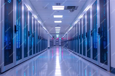 Premium Photo Data Center Aisle With Server Racks