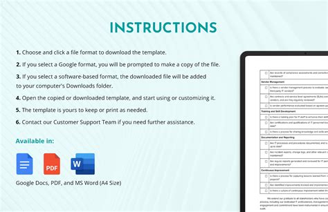 IT Process Audit Checklist Template In Word PDF Google Docs Download Template Net
