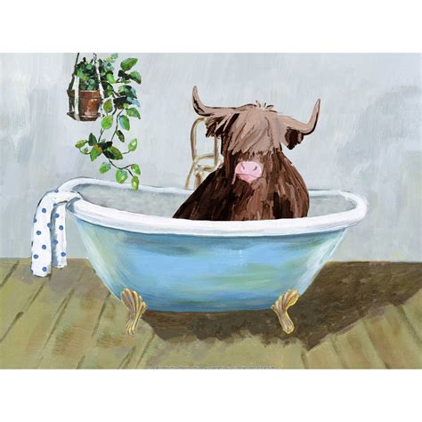 Trinx Highland Cow In Bath Tub Wayfair