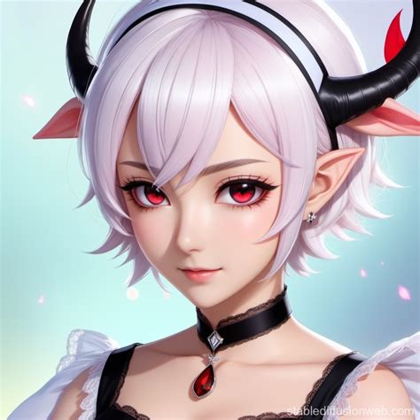 Anime Elf Maid With White Hair Prompts Stable Diffusion Online