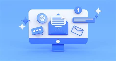 Premium Photo Monitor Screen Email Marketing In Blue Background 3d Render