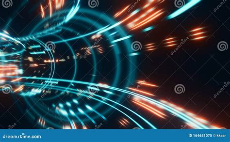 3d Rendering Of Abstract Fast Moving Stripe Lines With Glowing Light