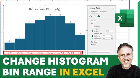 Histogram Bin Range in Excel - How to Create a Histogram Chart and Change Bin Width - YouTube