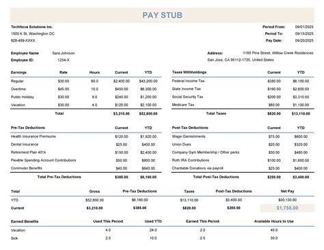 Free Pay Stub Templates Excel Word Pdf
