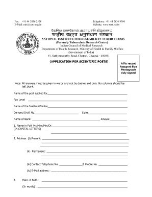 Fillable Online Icmr Nic Application Format Icmr Fax Email Print