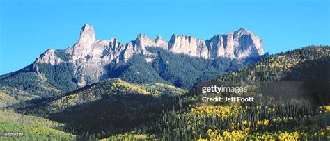 Panoramic View Of Autumn Foliage With Chimney Rock And Courthouse