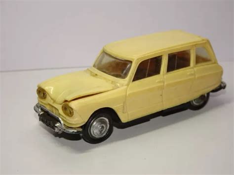 1 43 MINIATURES NOREV ancienne Citroën ami 6 break jaune N2 épave
