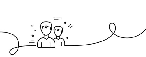 사용자 라인 아이콘입니다 커플 또는 그룹 서명 컬이 있는 연속 라인 벡터 사람 얼굴에 대한 스톡 벡터 아트 및 기타 이미지