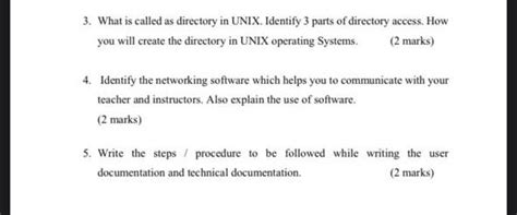 Solved 3 What Is Called As Directory In UNIX Identify 3 Chegg Com