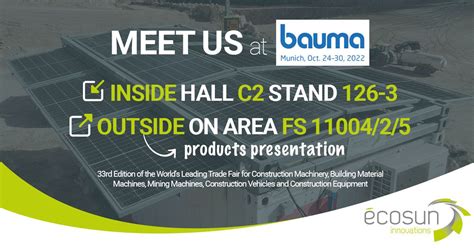 Ecosun Innovations Sur Linkedin Bauma2022 Constructionequipment