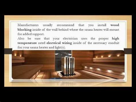Guide Fro Installing A Sauna Heater Youtube