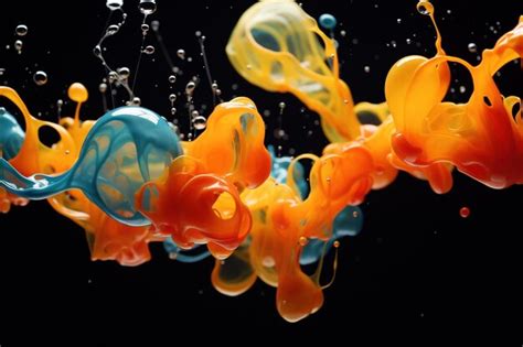 Premium Photo Slowmotion Capture Of Ink Droplets Merging Underwater