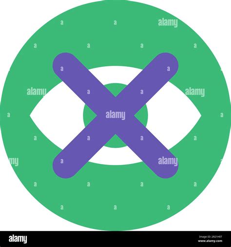 Eye Crossed Icon Access Forbidden App Button Flat Vector Illustration