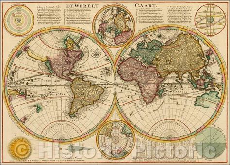 Historic Map De Werelt Caart The Werelt Caart 1720 R J Wetstein