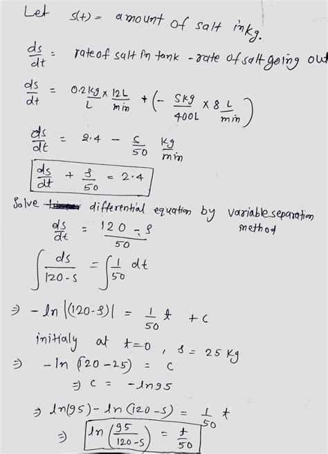 Solved DIFFERENTIAL EQUATIONS APPLICATIONS A Tank Initially Contains Course Hero