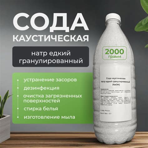Сода каустическая (натр едкий гранулированный, каустик) 2000 г средство ...