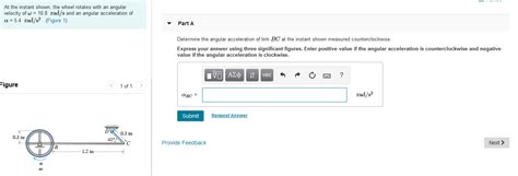 solved at the instant shown the wheel rotates with an