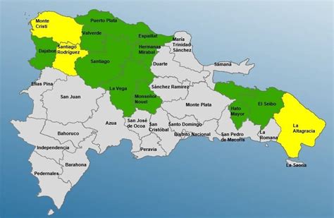 Coe Coloca 3 Provincias En Alerta Amarilla Y 10 En Verde