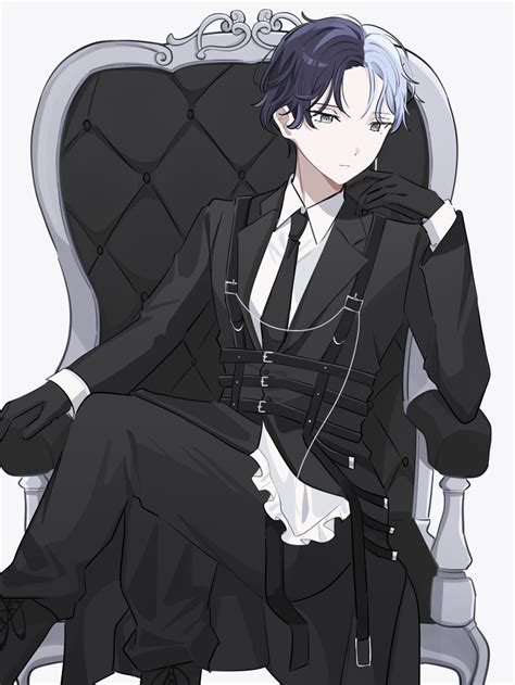 Safebooru 1boy Absurdres Aoyagi Touya Black Necktie Blue Hair Closed