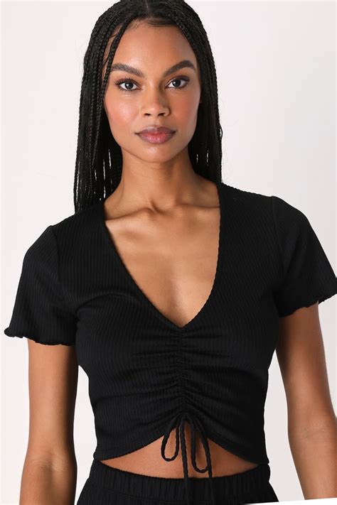 Black Pajama Set Ribbed Knit Pajama Set Shorts Pajama Set Lulus