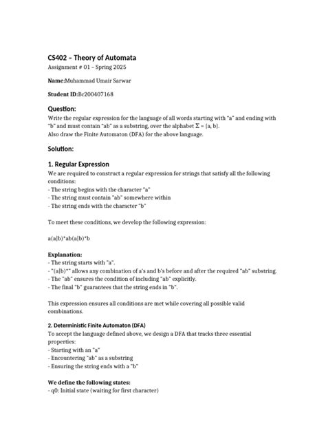 Final Cs402 Assignment Spring2025 Solution Pdf Automata