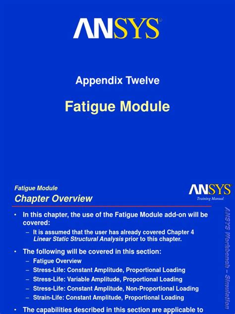 Fatigue Loads Ansys Module Pdf Fatigue Material Structural Load