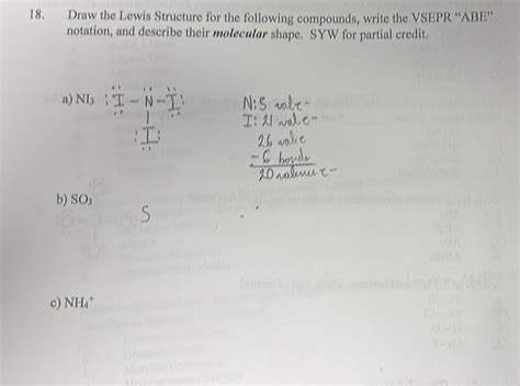 18 Draw The Lewis Structure For The Following Compounds Write The