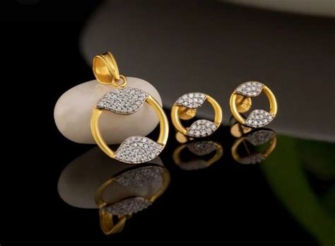 Gold And Daimond Pendant Set En 2024