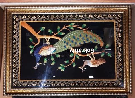 Embroidered Embroidery Peacock Wall Hanging With Stone Work At Rs 18000