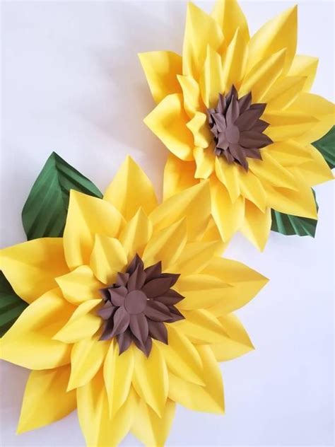 Pdfpng 2020 Edition Sunflowertemplate Paper Sunflowers Paper