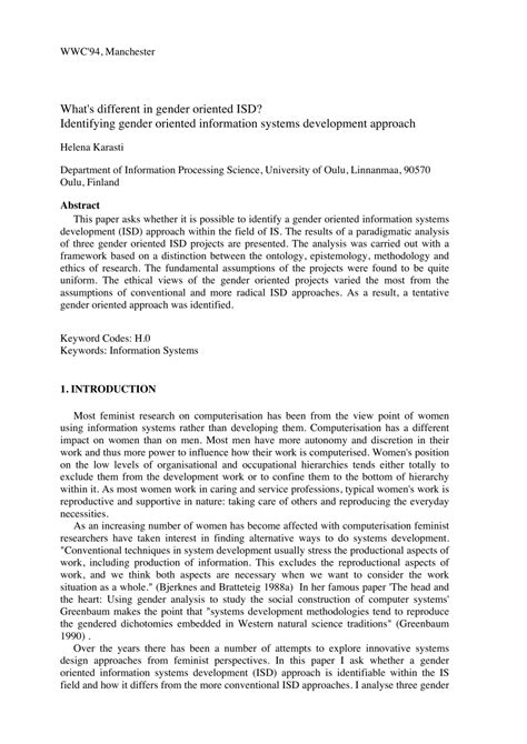 Pdf Whats Different In Gender Oriented Isd Identifying Gender