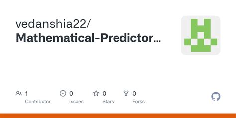 Github Vedanshia22mathematical Predictor Machine Learning