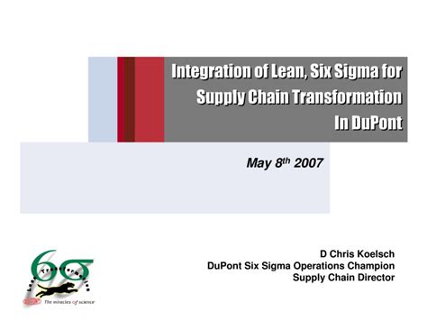 Integration Of Lean Six Sigma For Supply Chain Transformation In