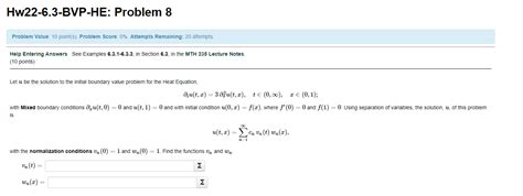 solved hw22 6 3 bvp he problem 8 problem value 10