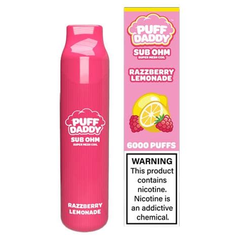 Puff Daddy Sub Ohm Disposable Vape 5 6000 Puffs Razzberry