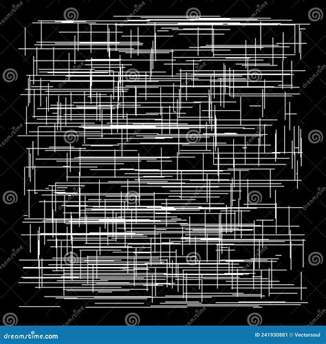 Grid Mesh Of Random Lines Reticle Grating Crosshatch Pattern Texture Stock Vector