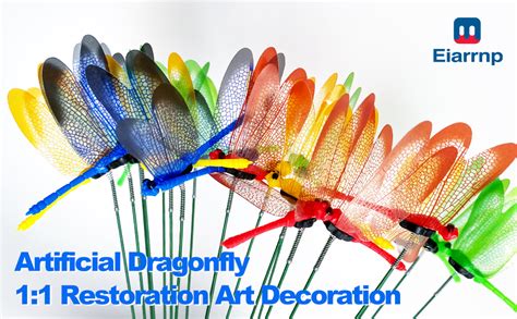 Eiarrnp 3d Decorative Dragonfly Garden Stakes Dragonflies Garden