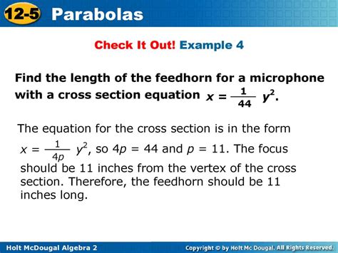 Parabolas 12 5 Warm Up Lesson Presentation Lesson Quiz Ppt Download