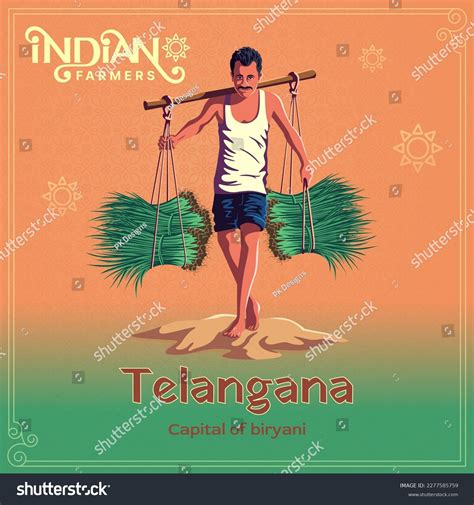 Punjab Farmer Vibrant Vector Illustration Depicting Stock Vector