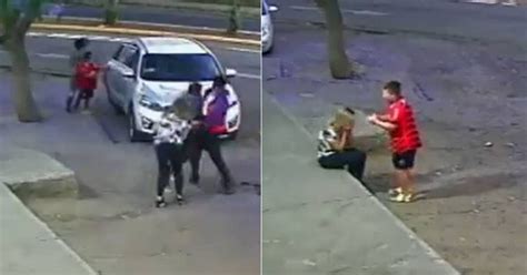 Imágenes fuertes graban violento asalto a madre e hijo en Peñalolén Crónica