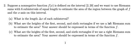 solved 2 suppose a nonnegative function f x is defined on
