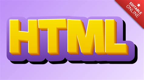 HTML 3D Amarelo Roxo Gerador De Efeitos De Texto