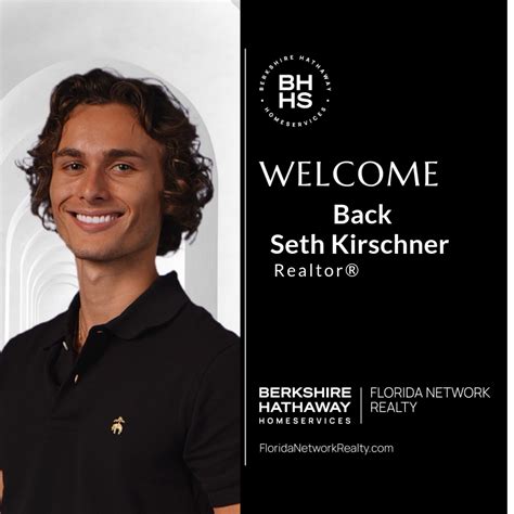 Berkshire Hathaway Homeservices Florida Network Realty Welcomes Seth Kirschner Real Estate