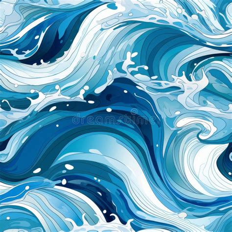 Abstract Waves Seamless Pattern With Flowing Curves And Vibrant Colors