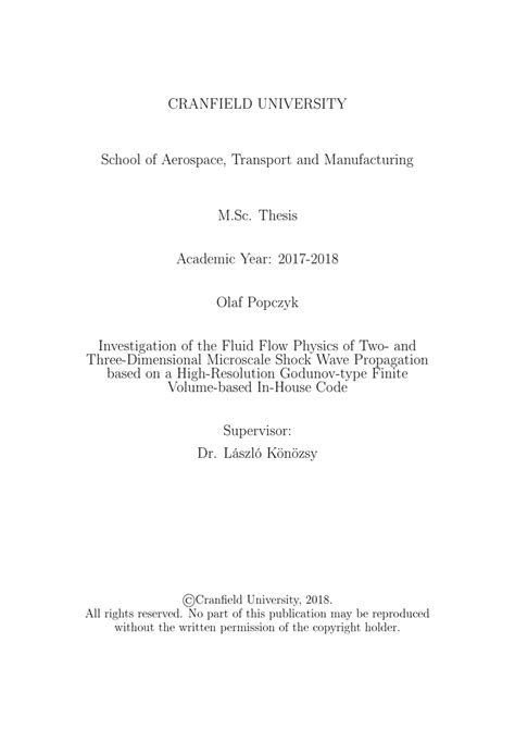 Pdf Investigation Of The Fluid Flow Physics Of Two And Three Dimensional Microscale Shock