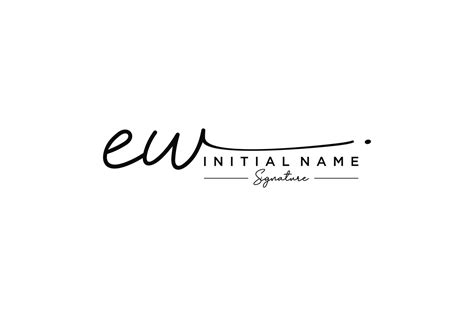 Initial Ew Signature Logo Template Vector Hand Drawn Calligraphy