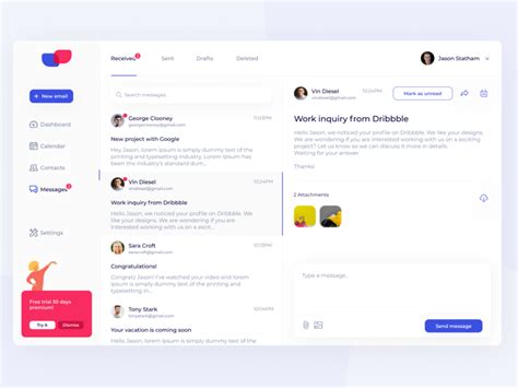 Inbox Design By Nan On Dribbble