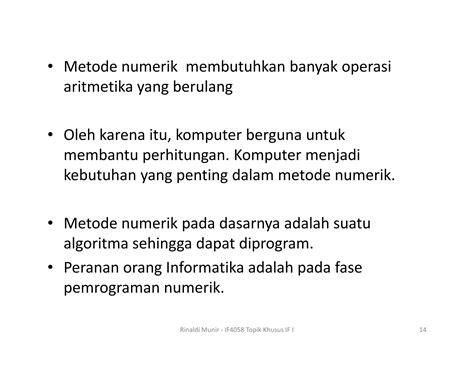Pengantar Metode Numerik Pdf