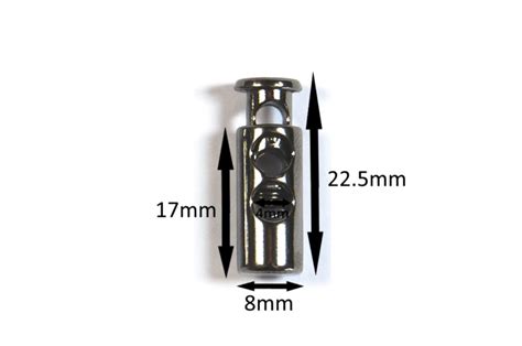 22 5mm Gun Metal Cord Stopper Lock Toggle Ends Celloexpress